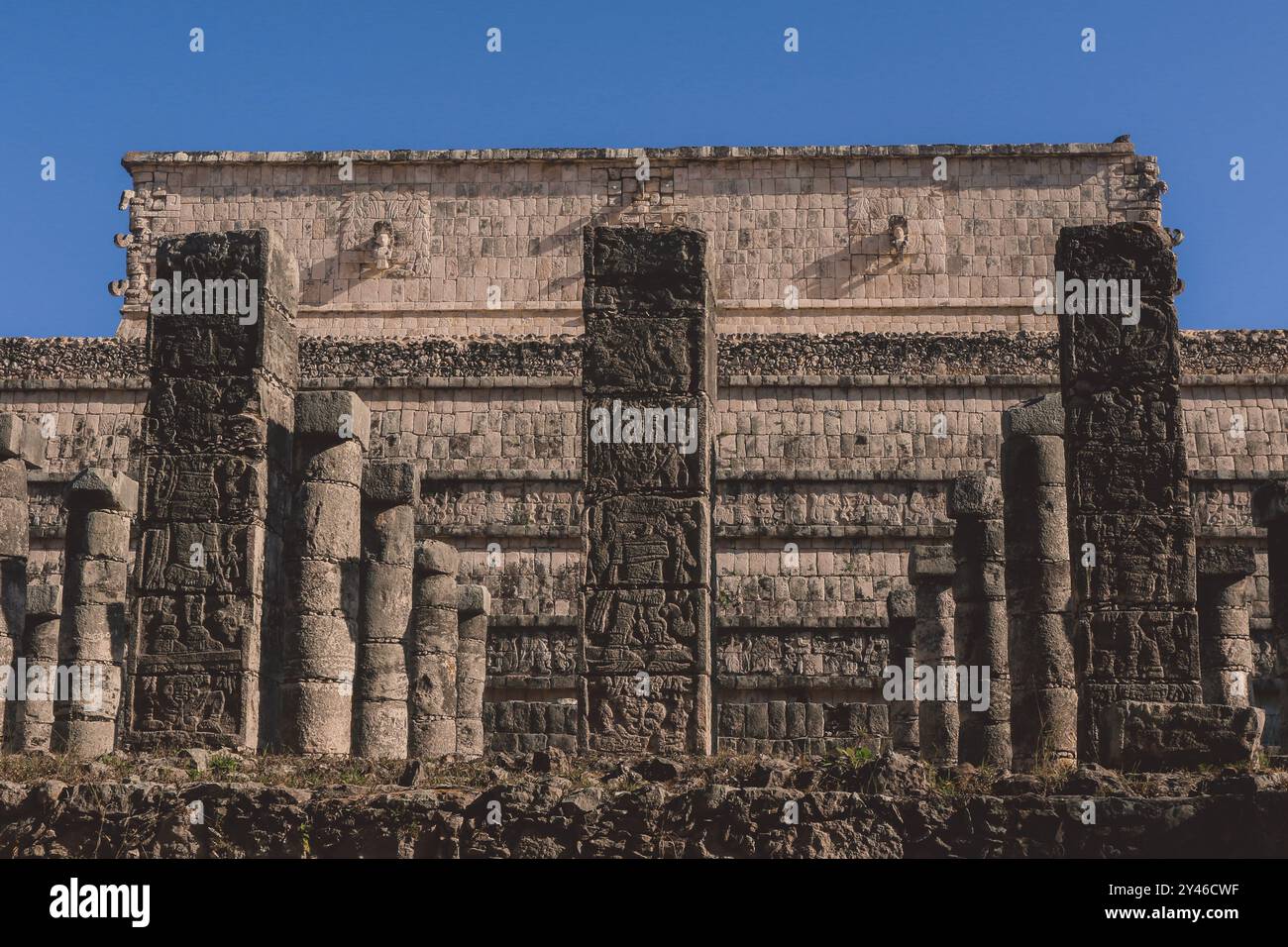 Remains of an Ancient Ruins of the large pre-Columbian city Chichen ...