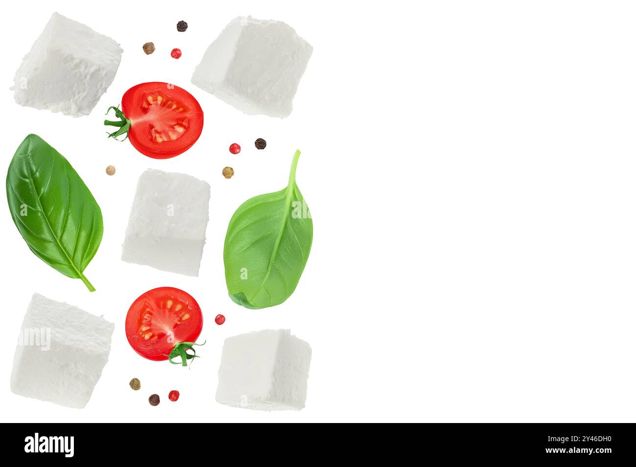 Feta cheese isolated on white background. With full depth of field. Top ...