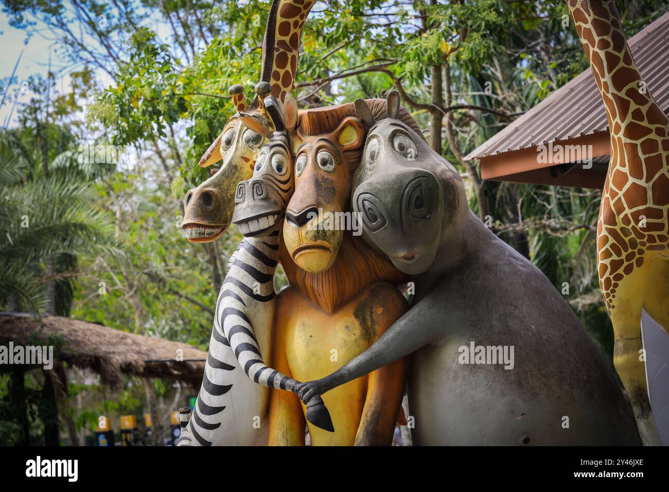 Madagascar Costumed Characters - Giraffe, Lion, Hippo and Zebra in the ...