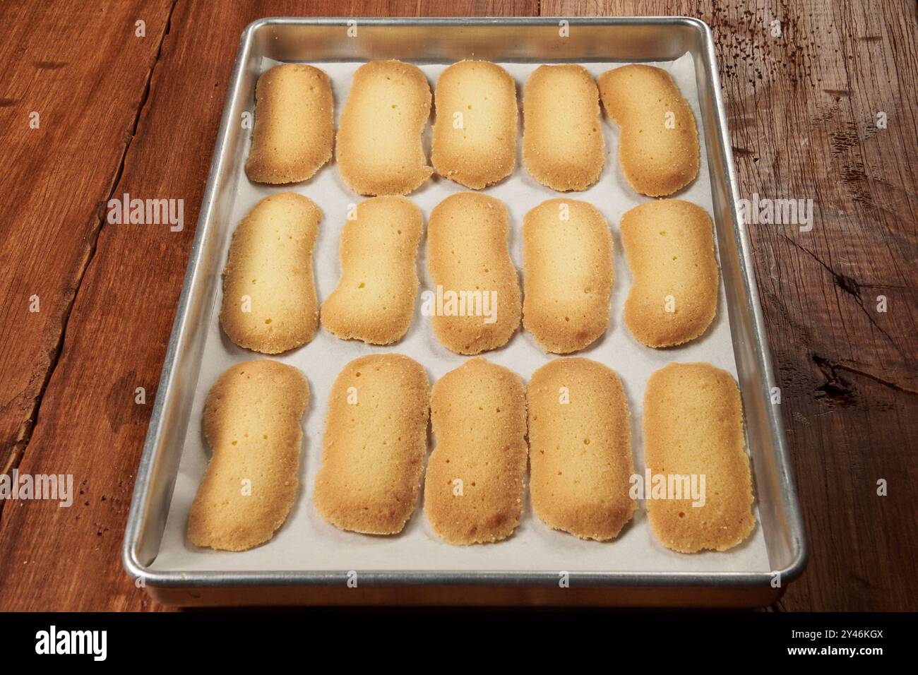 Homemade cat's tongue biscuits, traditional from central Europe Stock ...