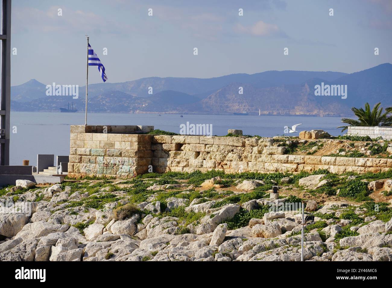 Part of the seaside ancient walls of Piraeus, Greece Stock Photo - Alamy