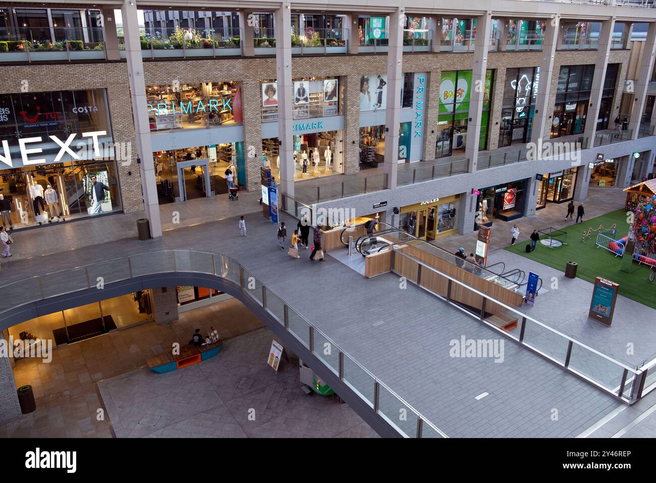 High view of walkways people strolling shopping at Westgate shopping ...