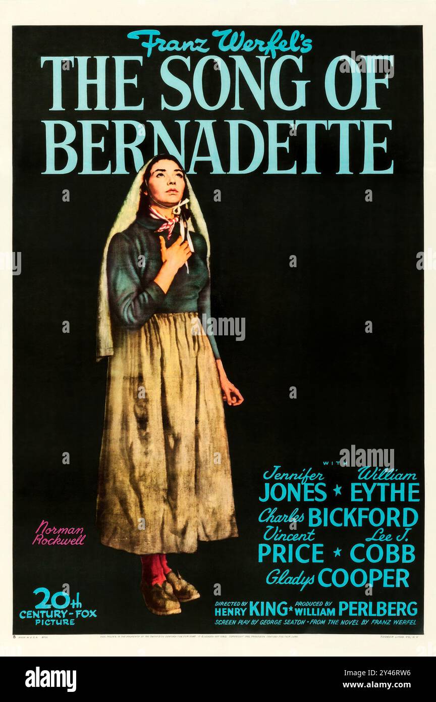 Poster for the 1943 film The Song of Bernadette. Illustrated by Norman ...