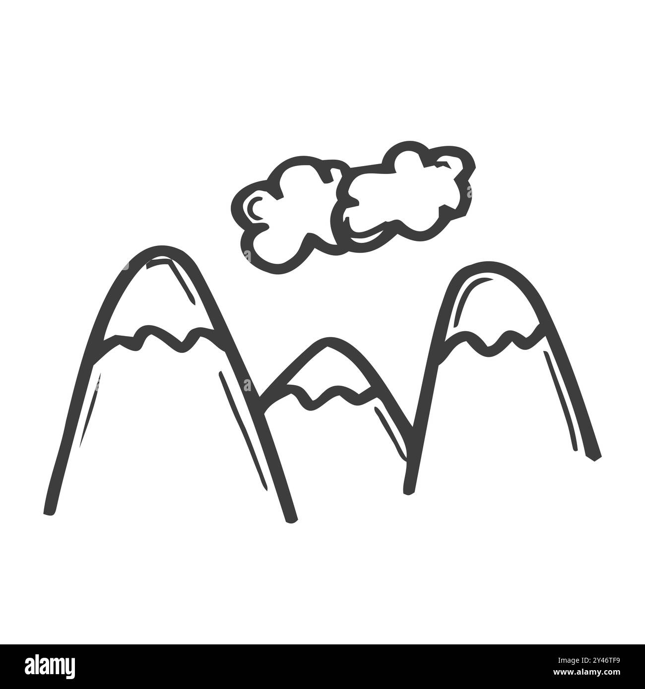Vector doodle mountain poster. Hand drawn vector illustration. T-shirt ...