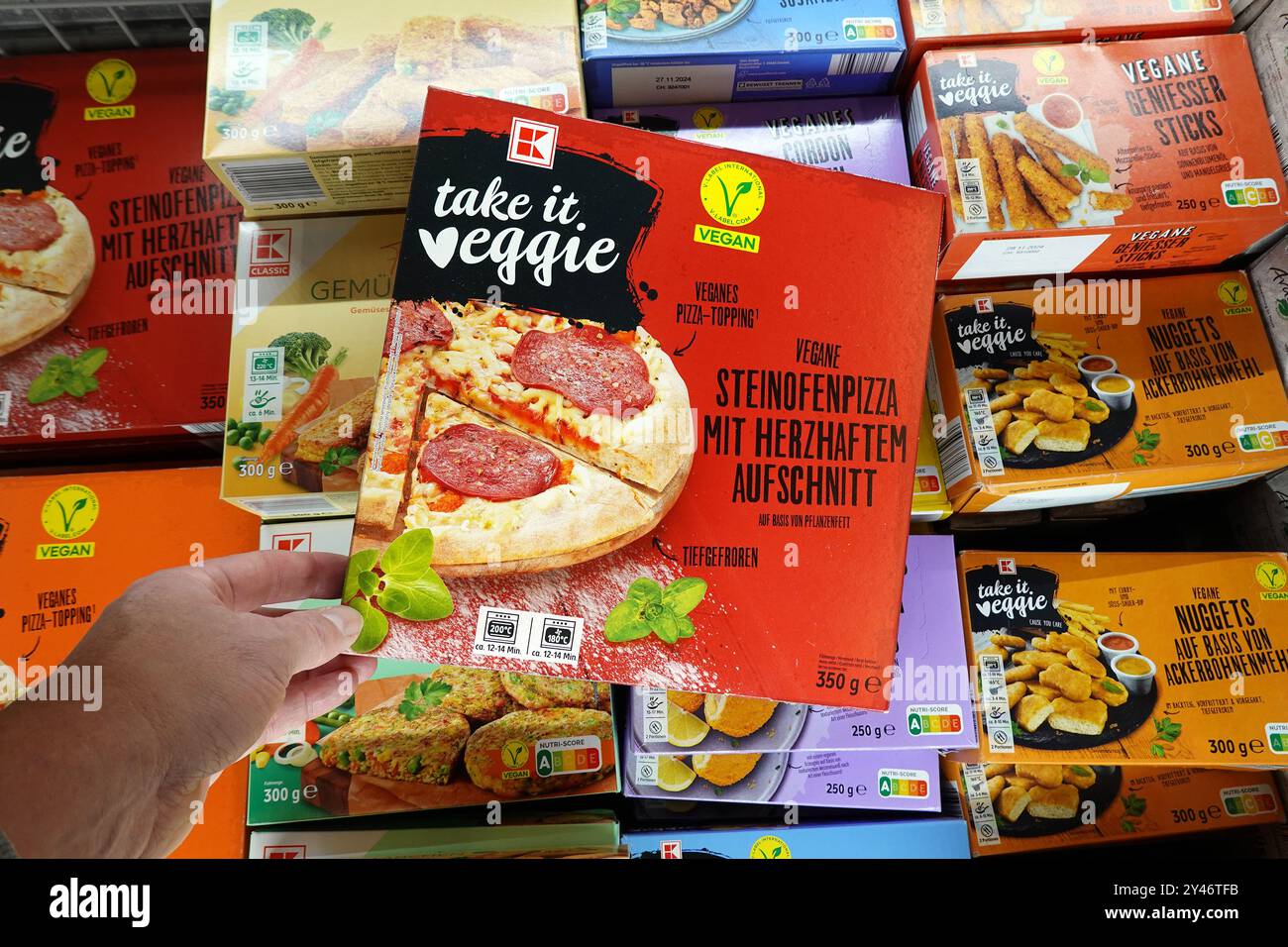 Vegan brick oven pizza in a grocery Stock Photo - Alamy