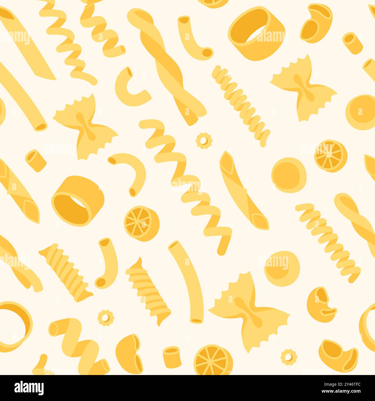 Cartoon pasta pattern. Seamless print of italian gluten food, doodle ...