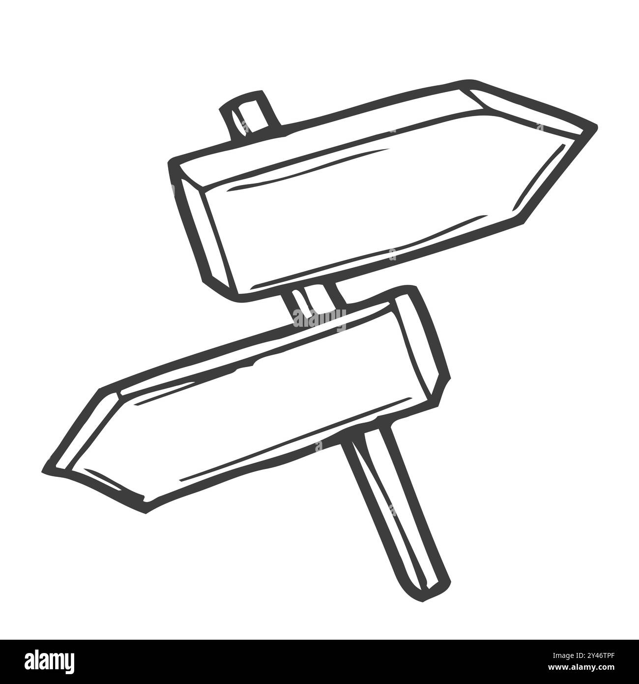 Direction sign. Hand drawn vector illustration Stock Vector Image & Art ...