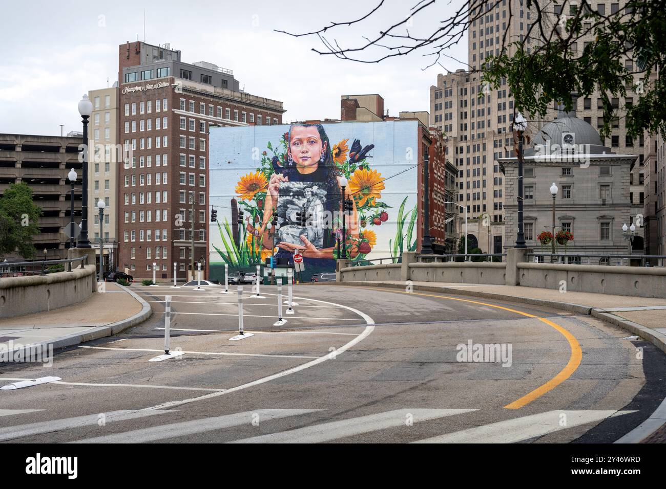 Providence downtown skyline and buildings at Providence River Walk ...