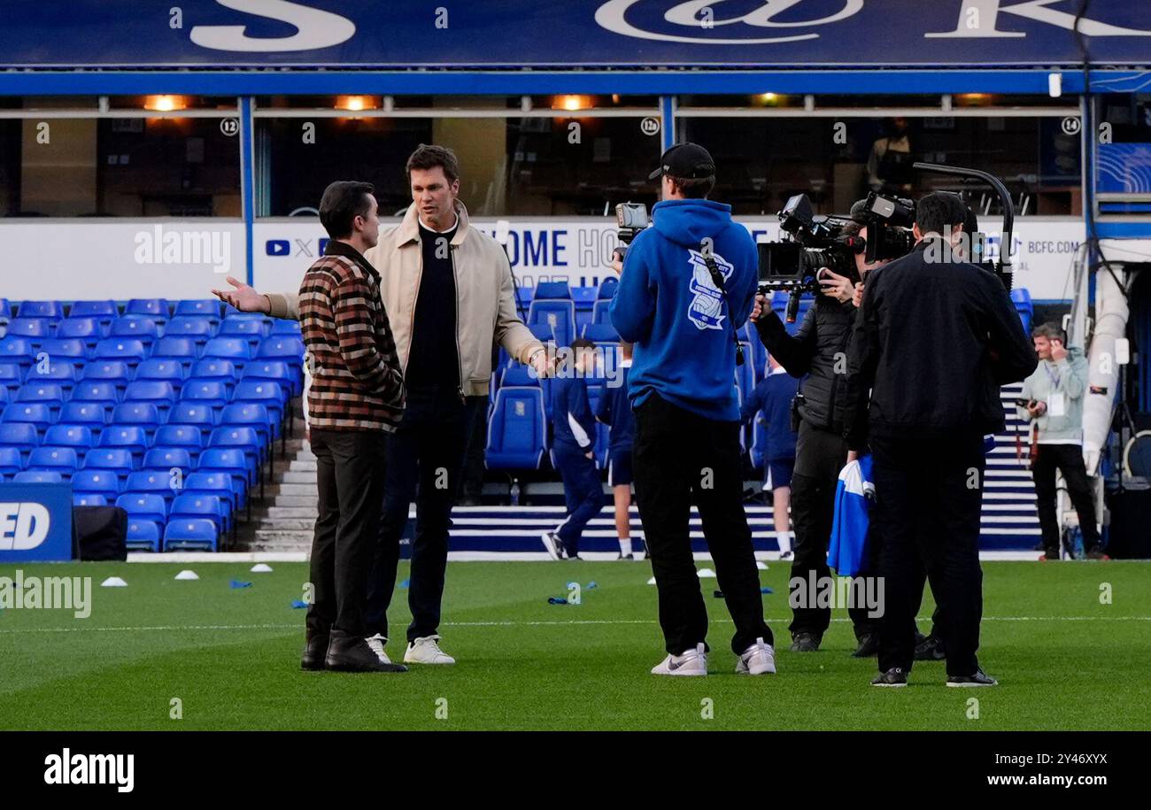 Wrexham co-owner Rob McElhenney (left) and Birmingham City co-owner Tom ...