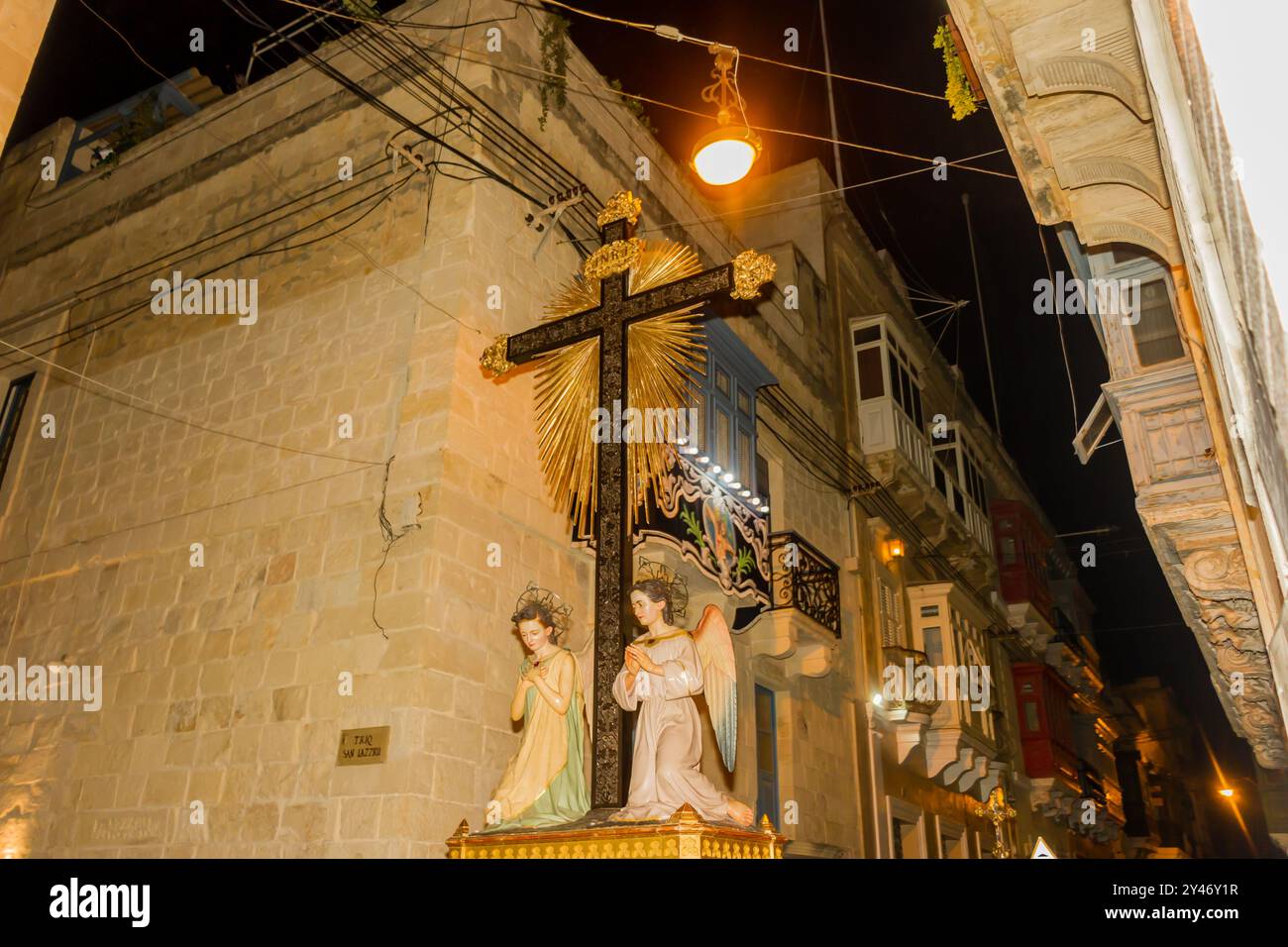 Cospicua, Malta - September 13th 2024. The statue of the Holy Cross at ...