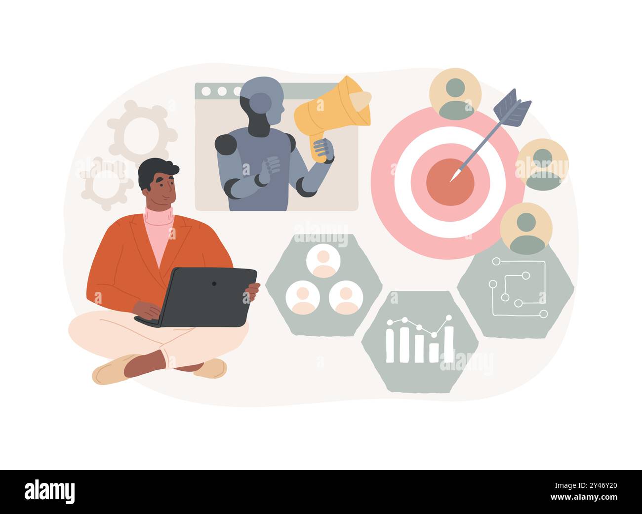 AI-Driven Targeted Marketing Strategies abstract concept vector ...