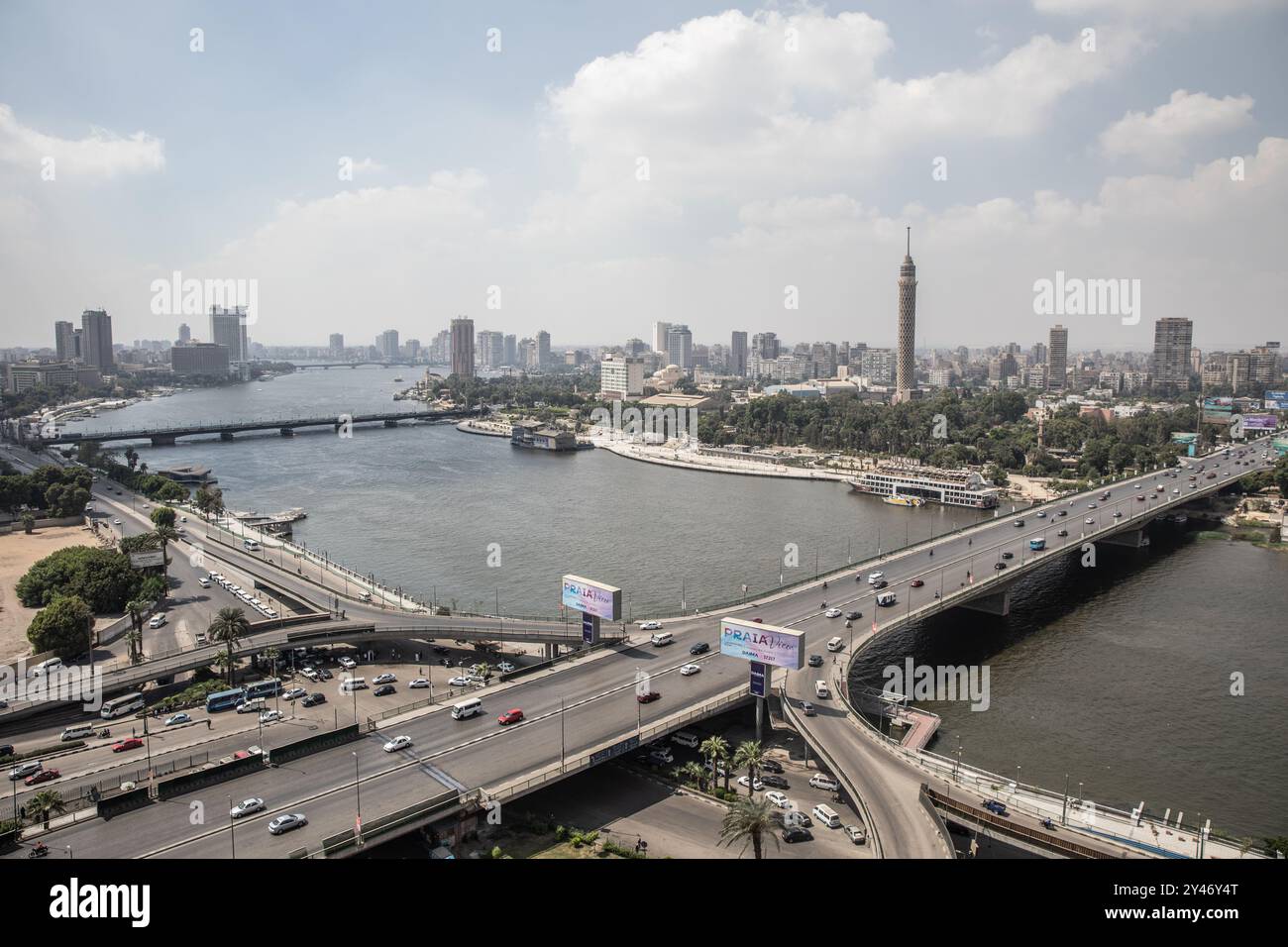 Cairo, Egypt. 14th Sep, 2024. Cars drive on a section of the 6th of ...