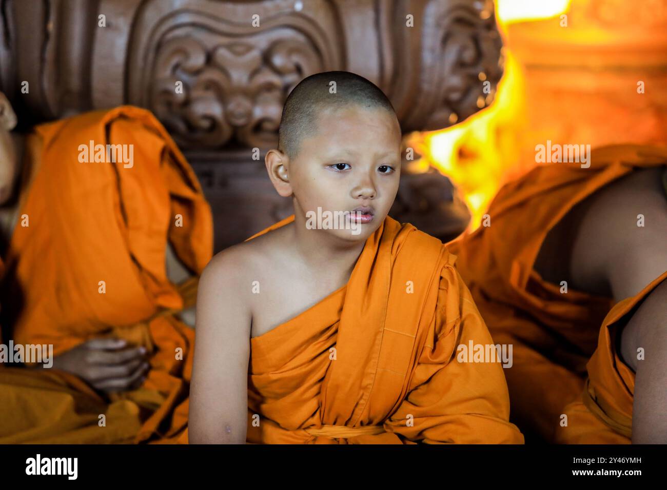 Kid Monks of the Sanctuary of Truth in Yellow Kasaya clothing in ...