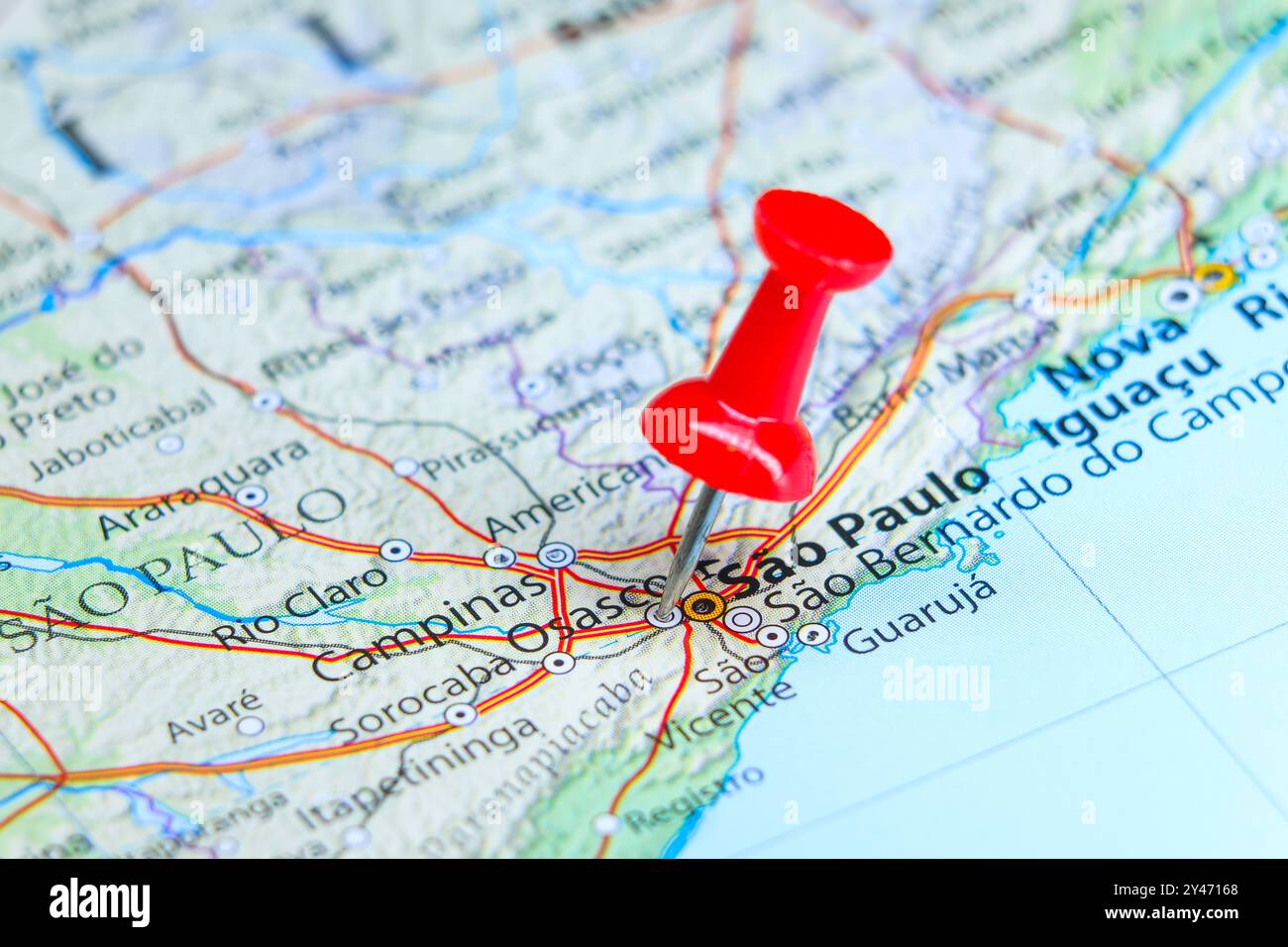Osasco, Sao Paulo, Brazil pin on map Stock Photo - Alamy