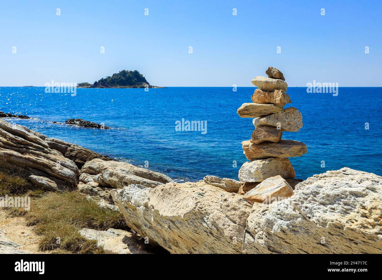 The Man Made Stack (Cairn) on the Seaside of Thailand Stock Photo - Alamy