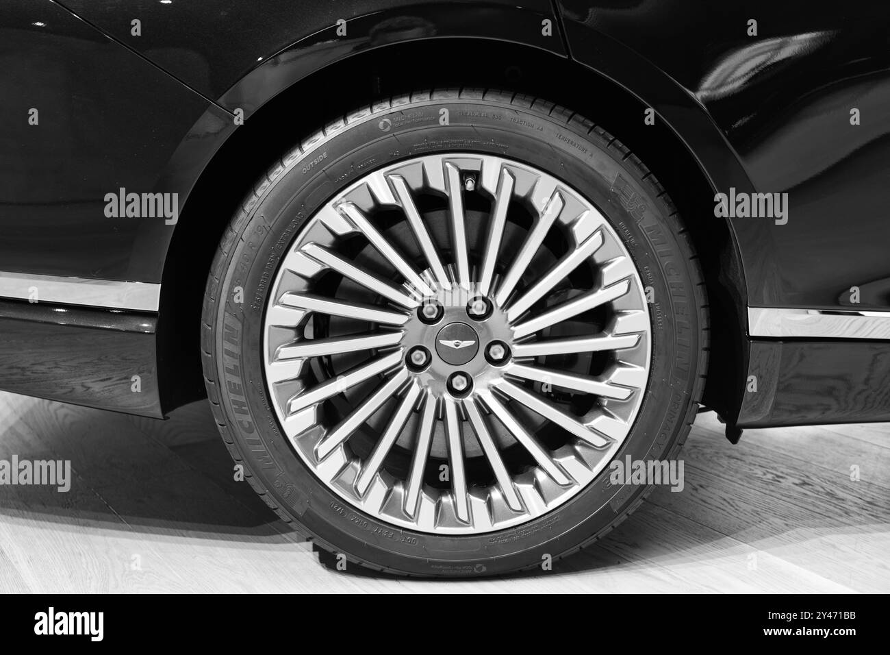 New York City, USA - August 06, 2023: Genesis G80 black Hyundai ...