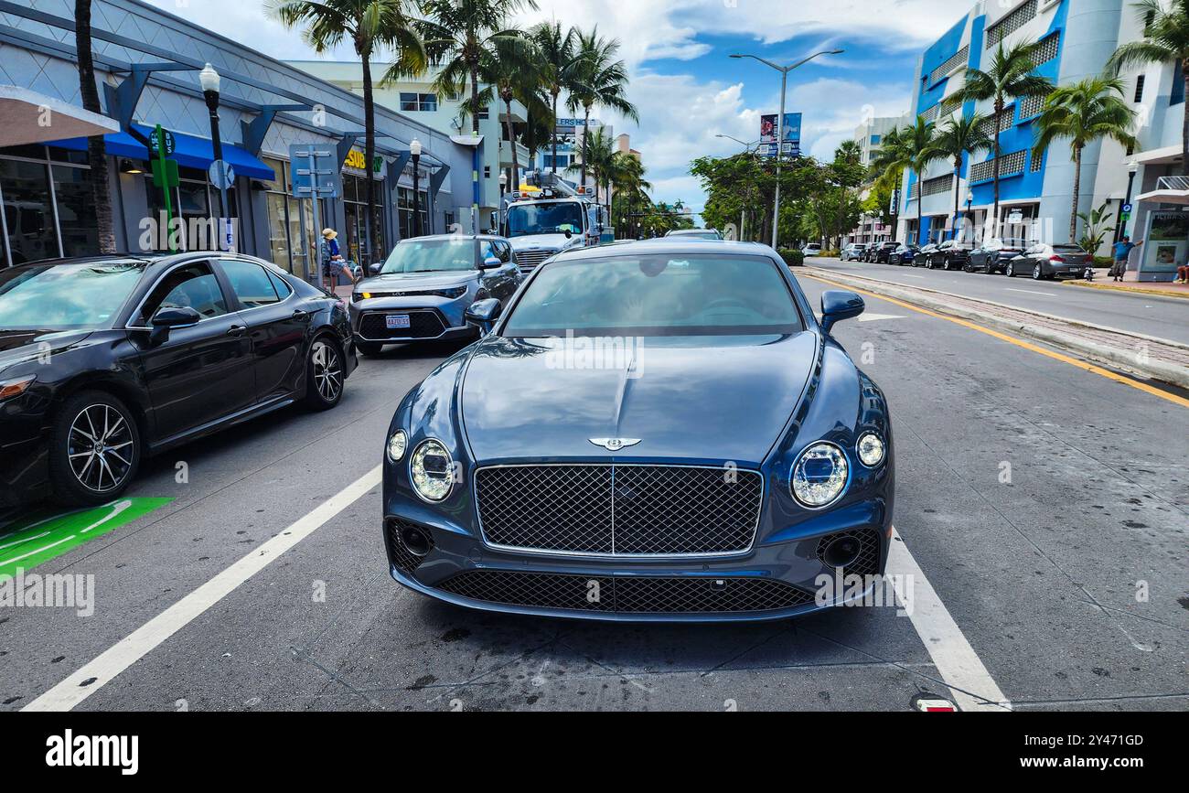 Miami Beach, Florida USA - June 8, 2024: 2020 Bentley Continental GT at ...