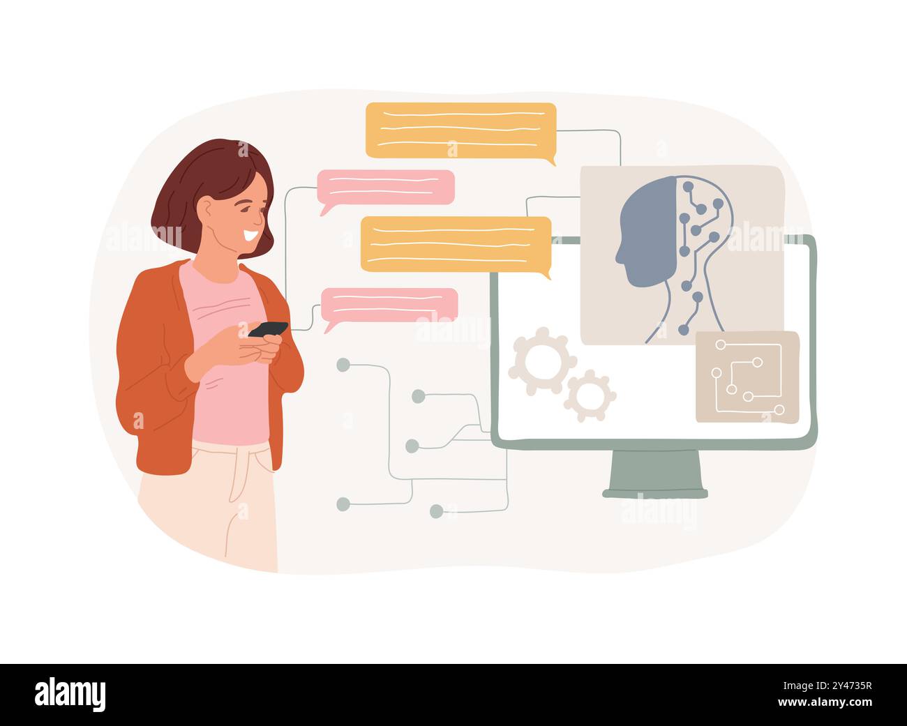 Ai Enhanced Chatbot Interactions Abstract Concept Vector Illustration Stock Vector Image And Art