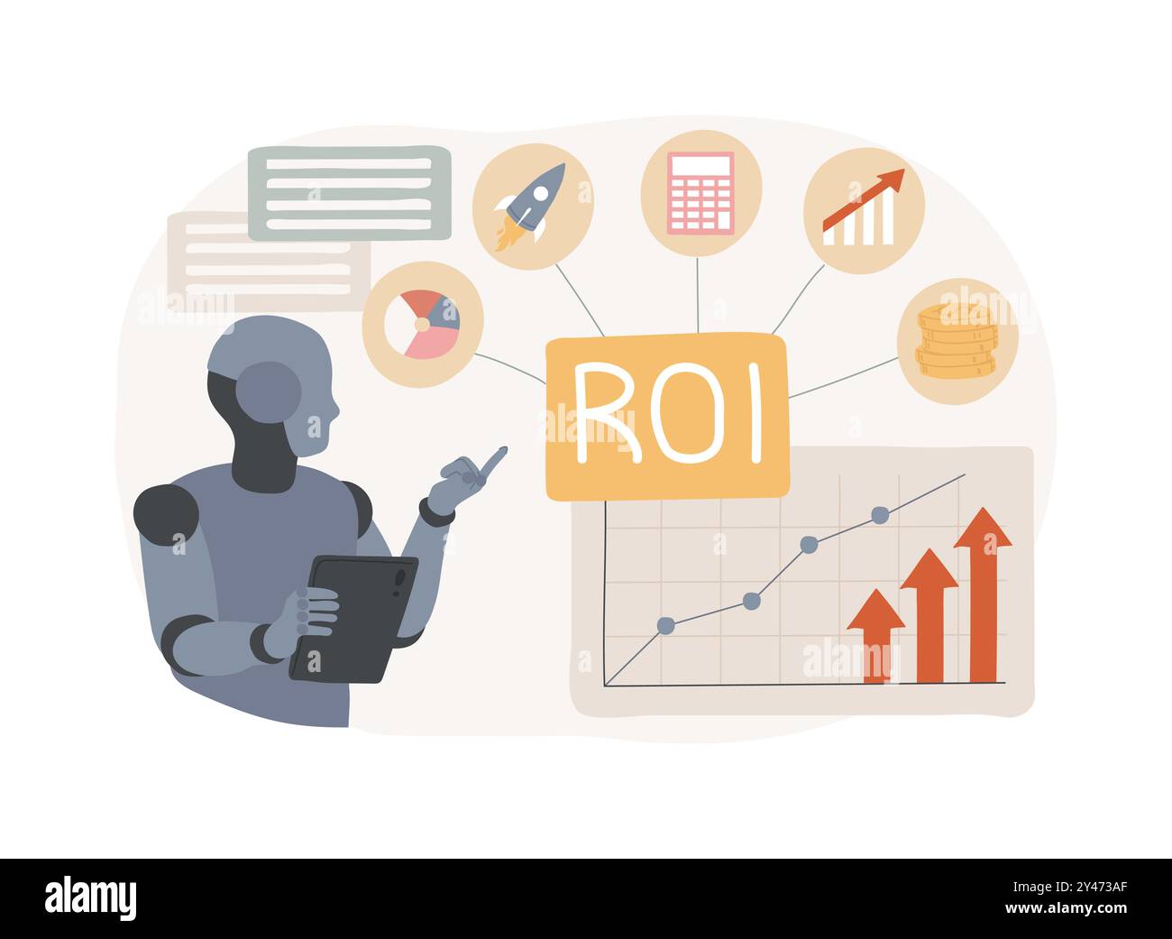 ROI and Attribution Analysis with AI abstract concept vector ...