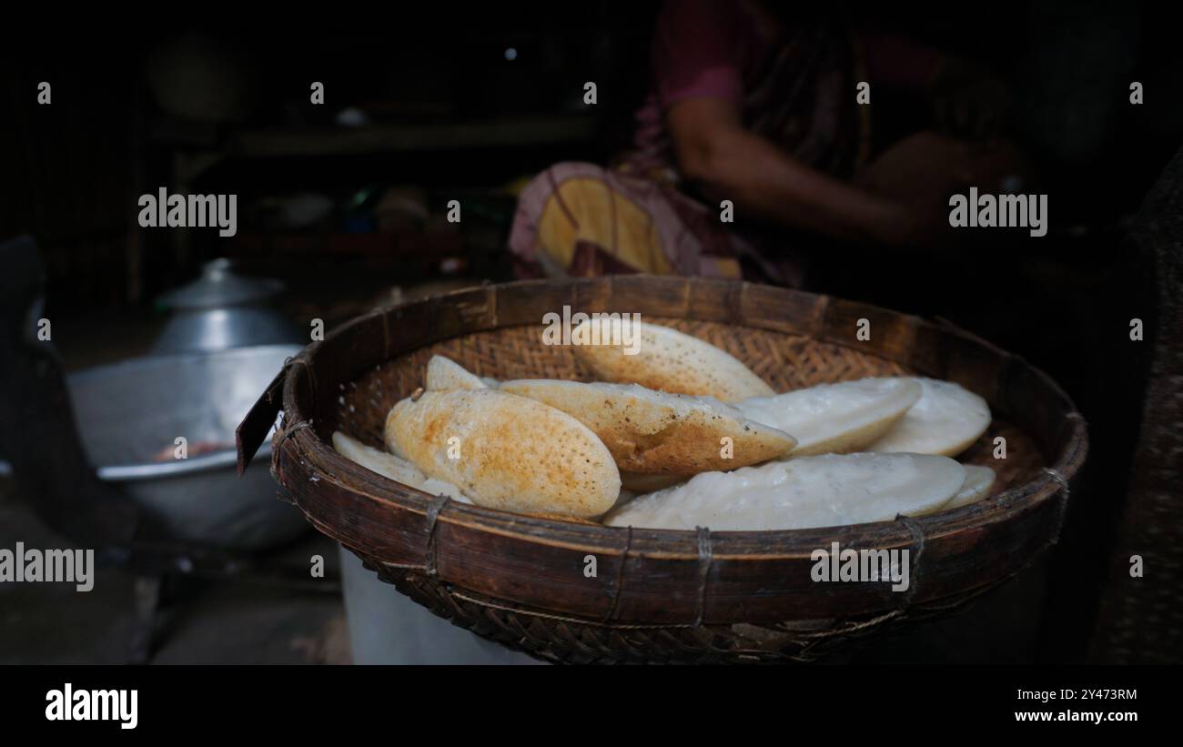 Bangladeshi pitha. Homemade winter pita chitoi pitha. Pitha is prepared ...