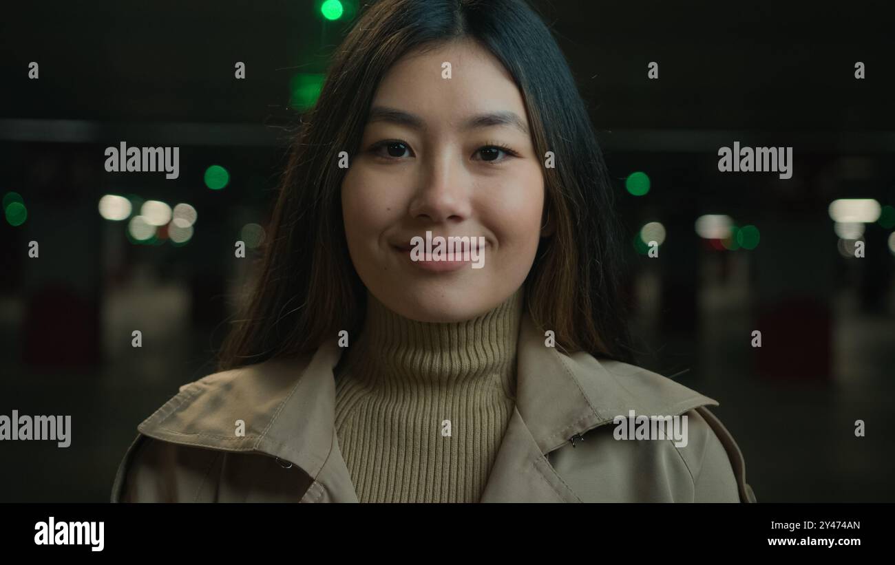 Close up portrait Asian oriental ethnic woman korean gen z 20s japanese chinese girl ...