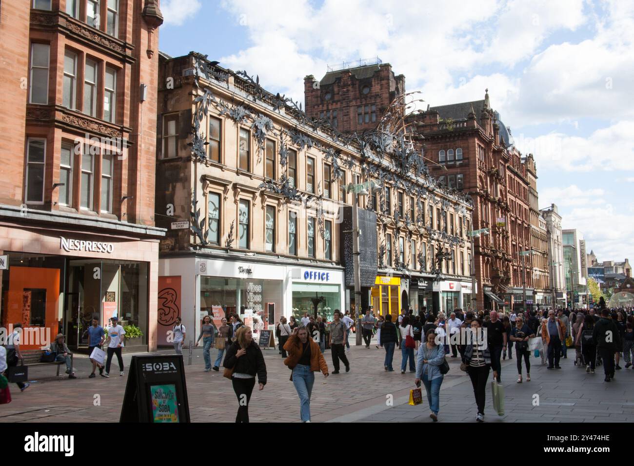 Views of Buchanan Street in Glasgow, Scotland in the United Kingdom ...