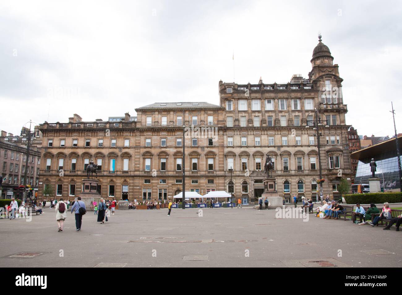 Views of George Square in Glasgow city Centre, Scotland in the United ...