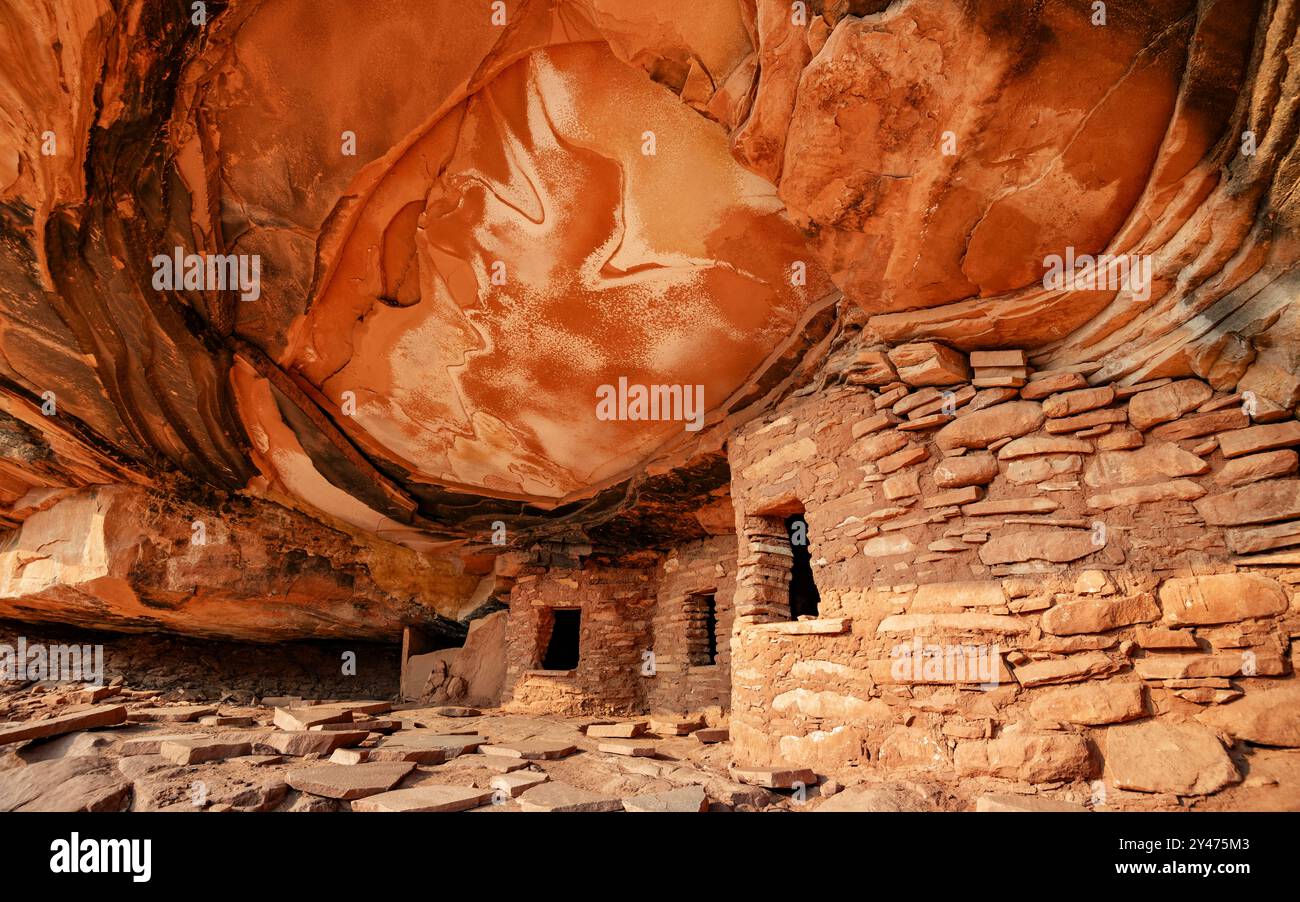Fallen Roof Ruins, an ancient rock granary built under a massive ...