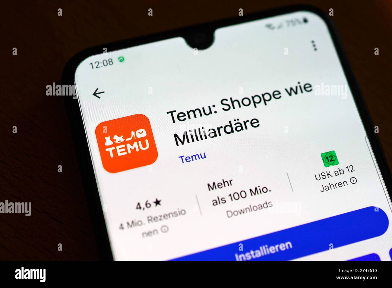 Stockbilder 09/2024 Temu shopping APP *** Stock photos 09 2024 Temu ...