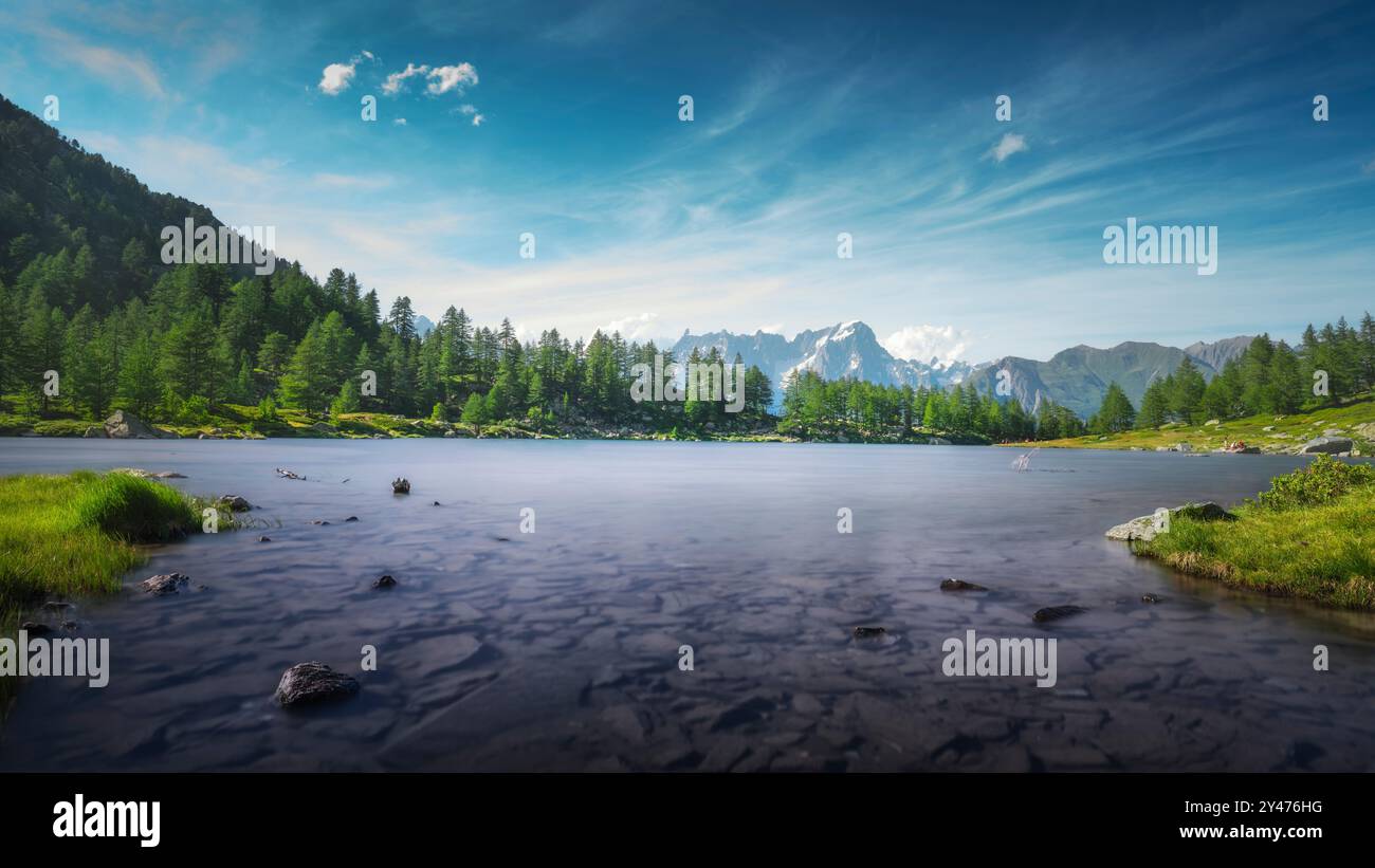 The Arpy Lake (Lago d'Arpy in italian) and the The Grandes Jorasses ...