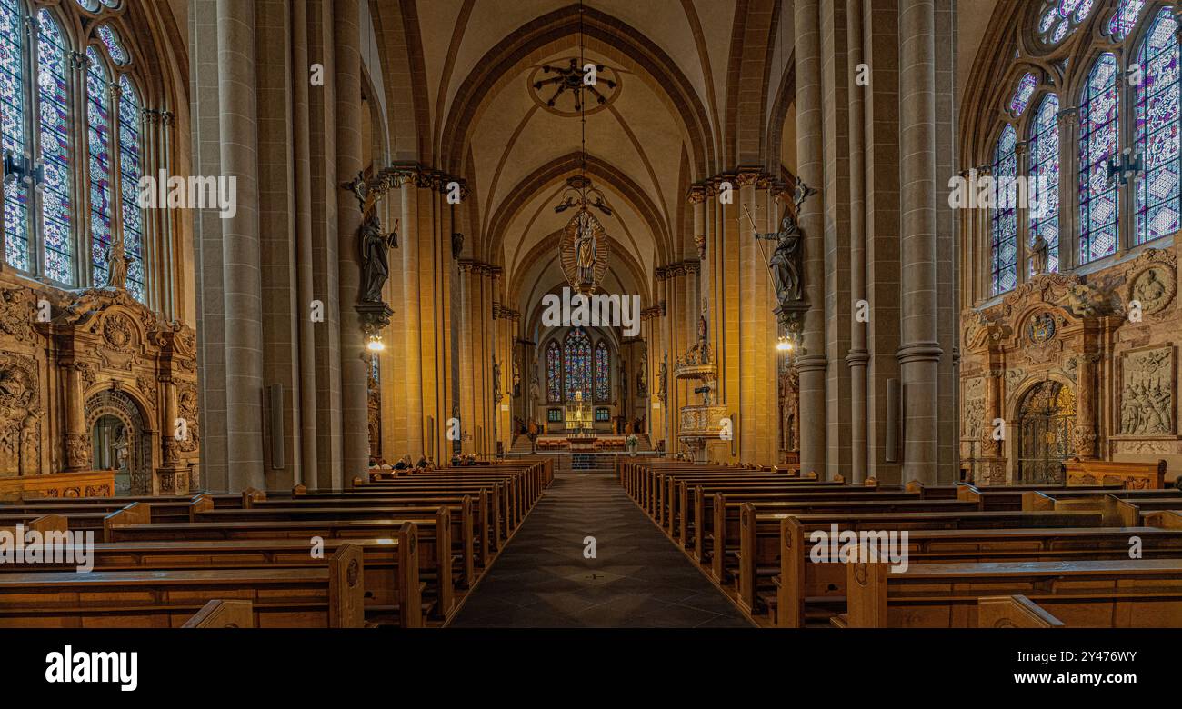 Interior Catholic Paderborn Cathedral St. Liborius is mainly of the ...