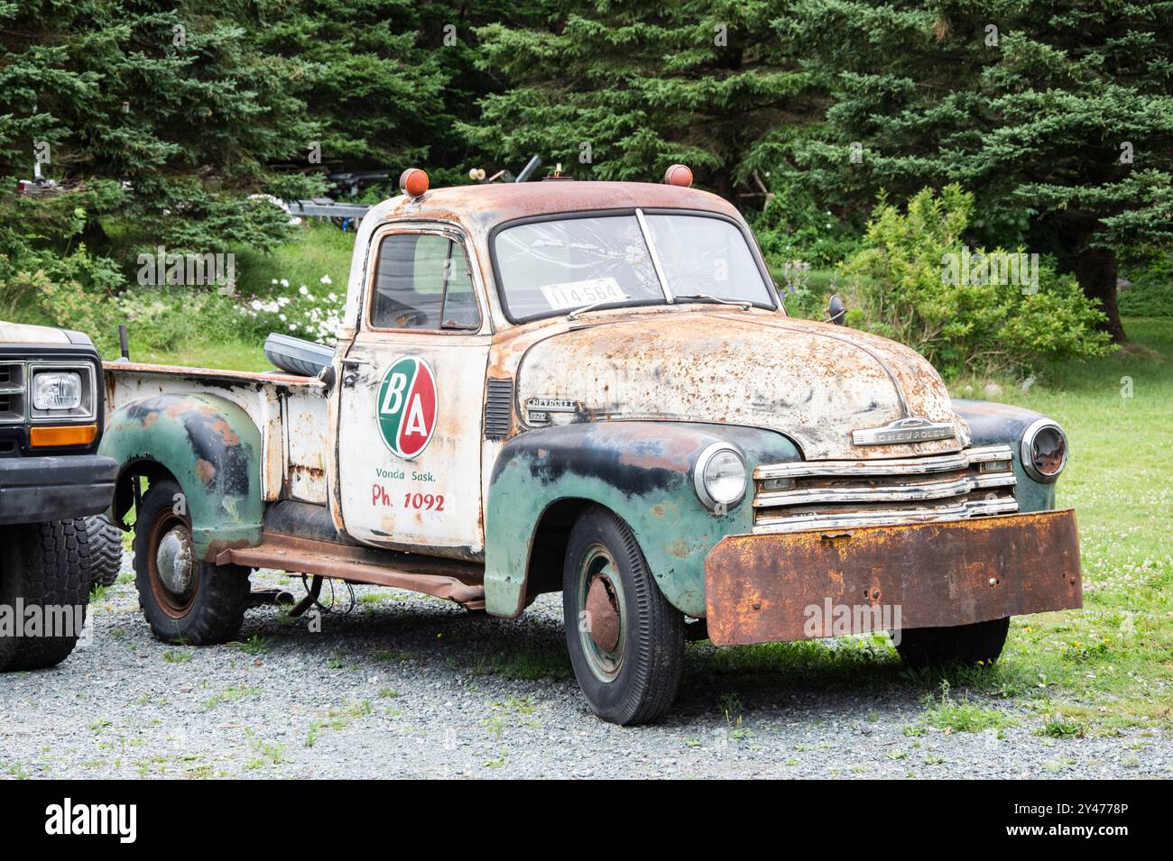 Vintage Chevrolet pickup truck on Conception Bay highway in Holyrood ...