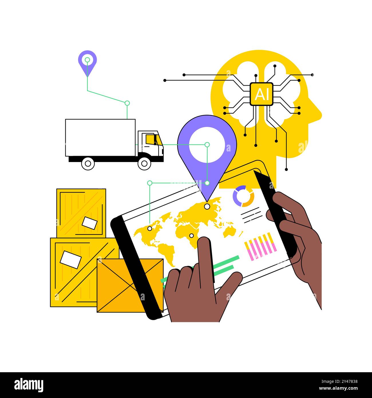 AI-Streamlined Routine Inquiries Handling abstract concept vector ...