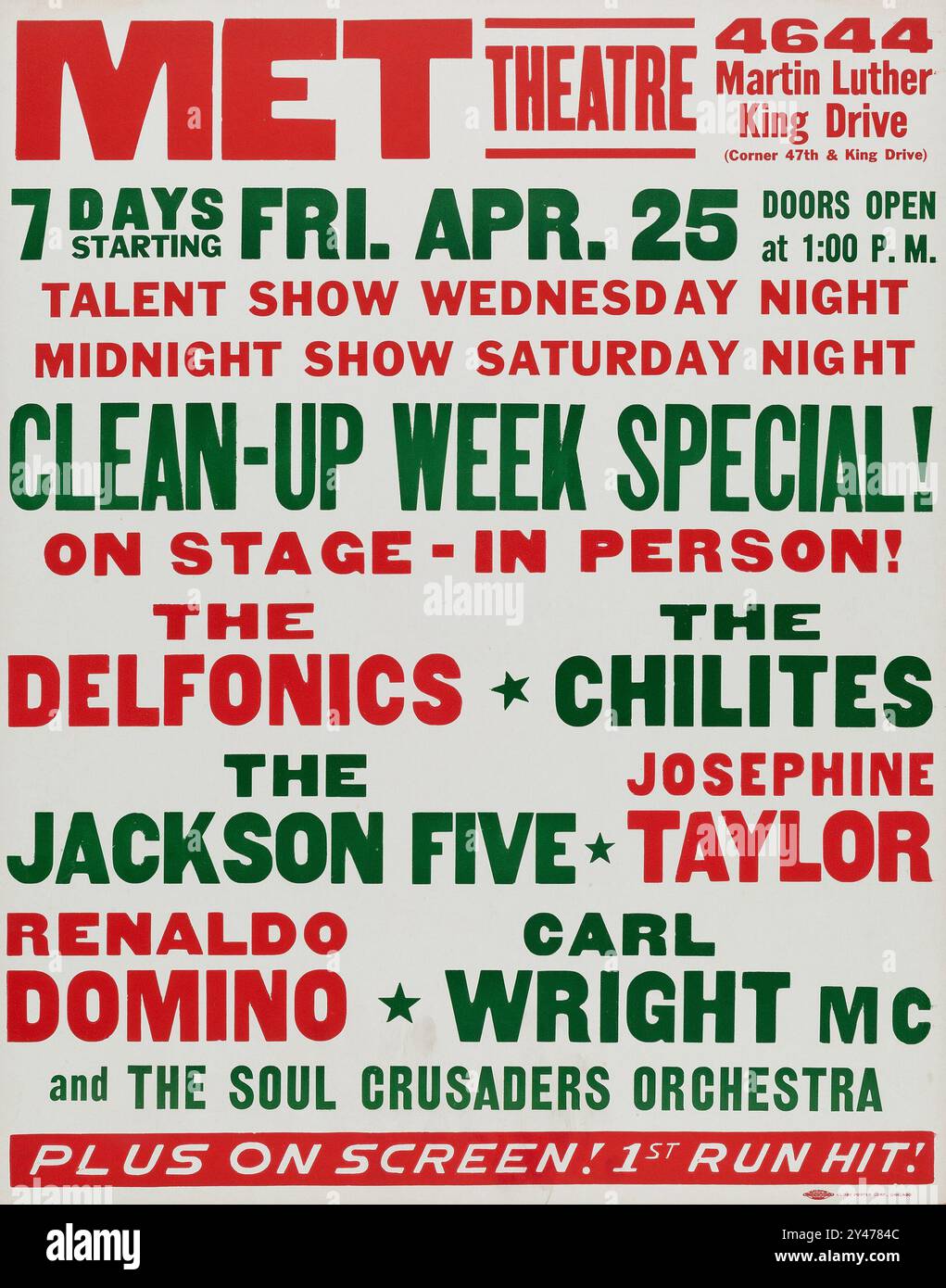 The Jackson Five (with Michael Jackson) 1969 Chicago Concert Poster ...