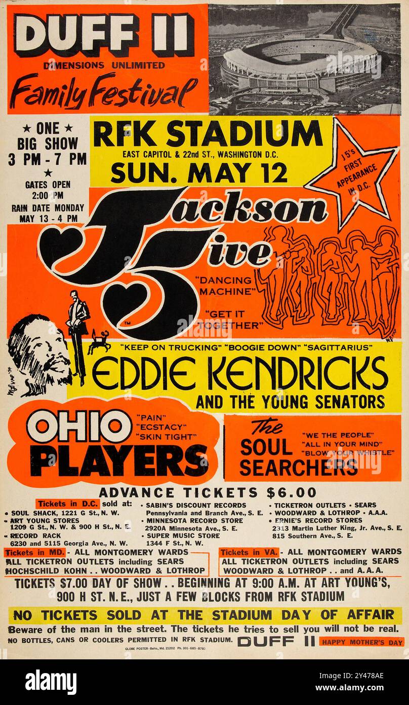 DUFF II - Jackson Five (with Michael Jackson) 1974 RFK Stadium ...