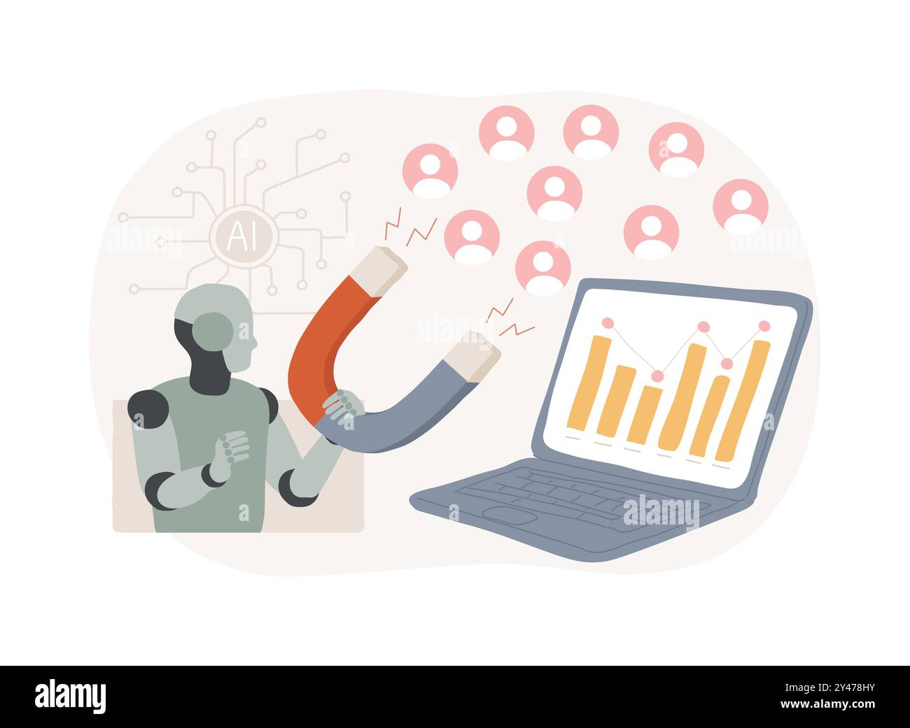 Ai Enhanced Automated Customer Engagement Abstract Concept Vector