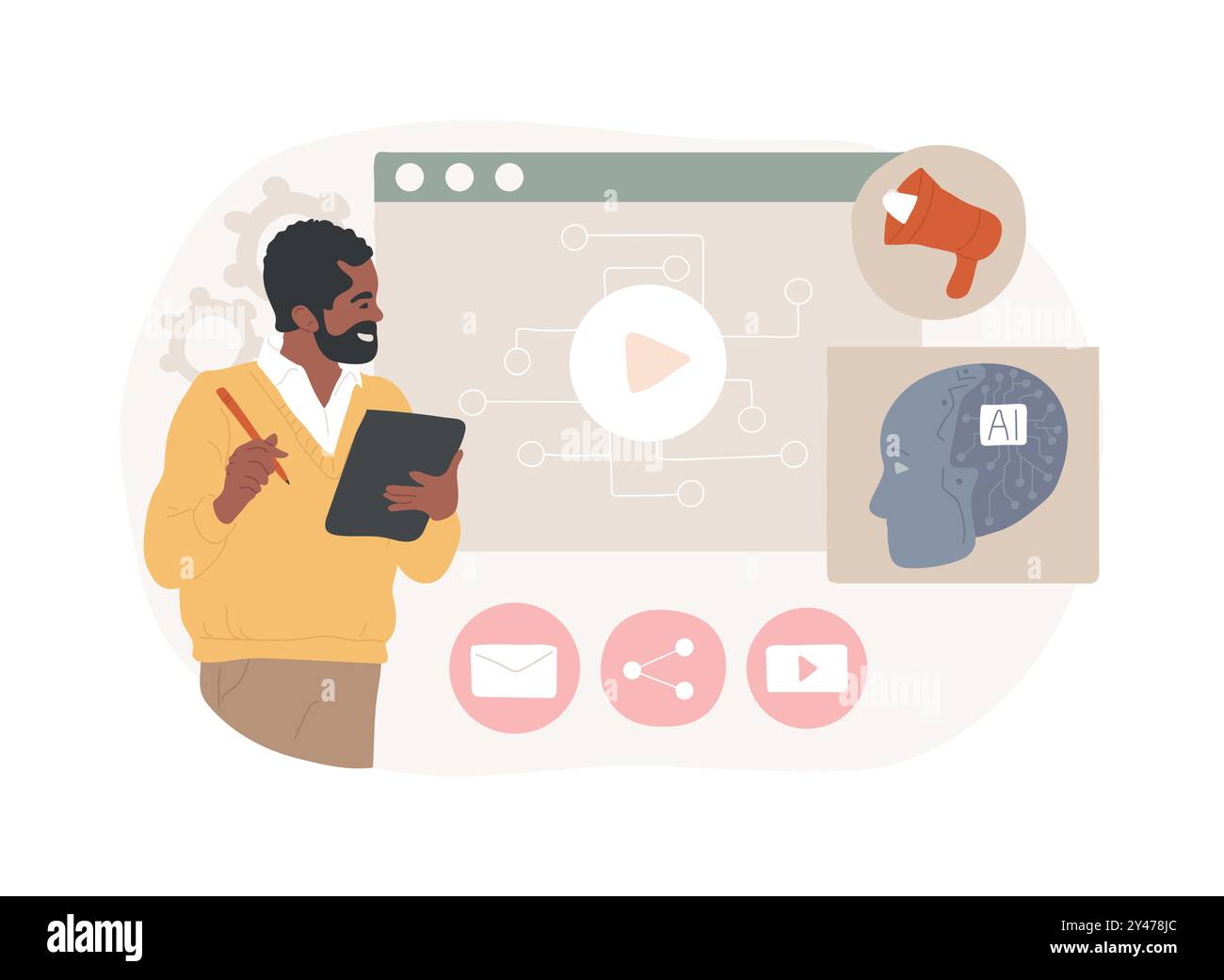 AI-Optimized Programmatic Advertising abstract concept vector ...