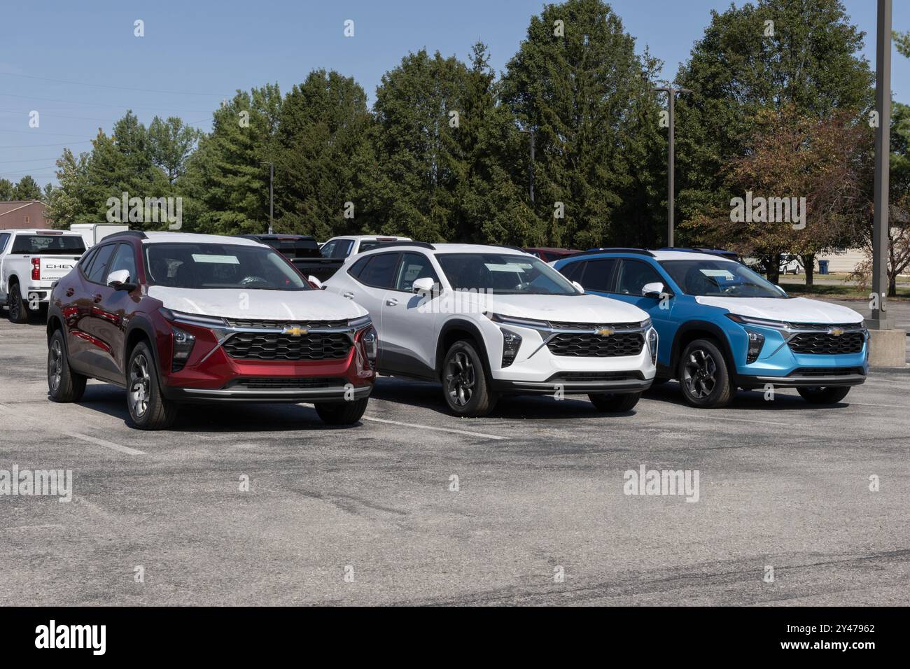 Avon - September 15, 2024: Chevrolet Trax compact SUV in dealer prep ...