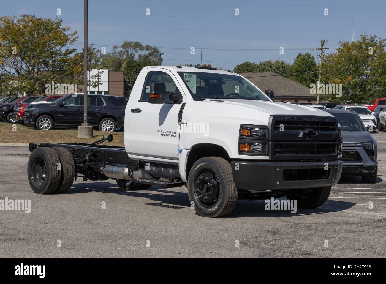 Avon - September 15, 2024: Chevrolet Silverado 5500 Chassis Cab display ...