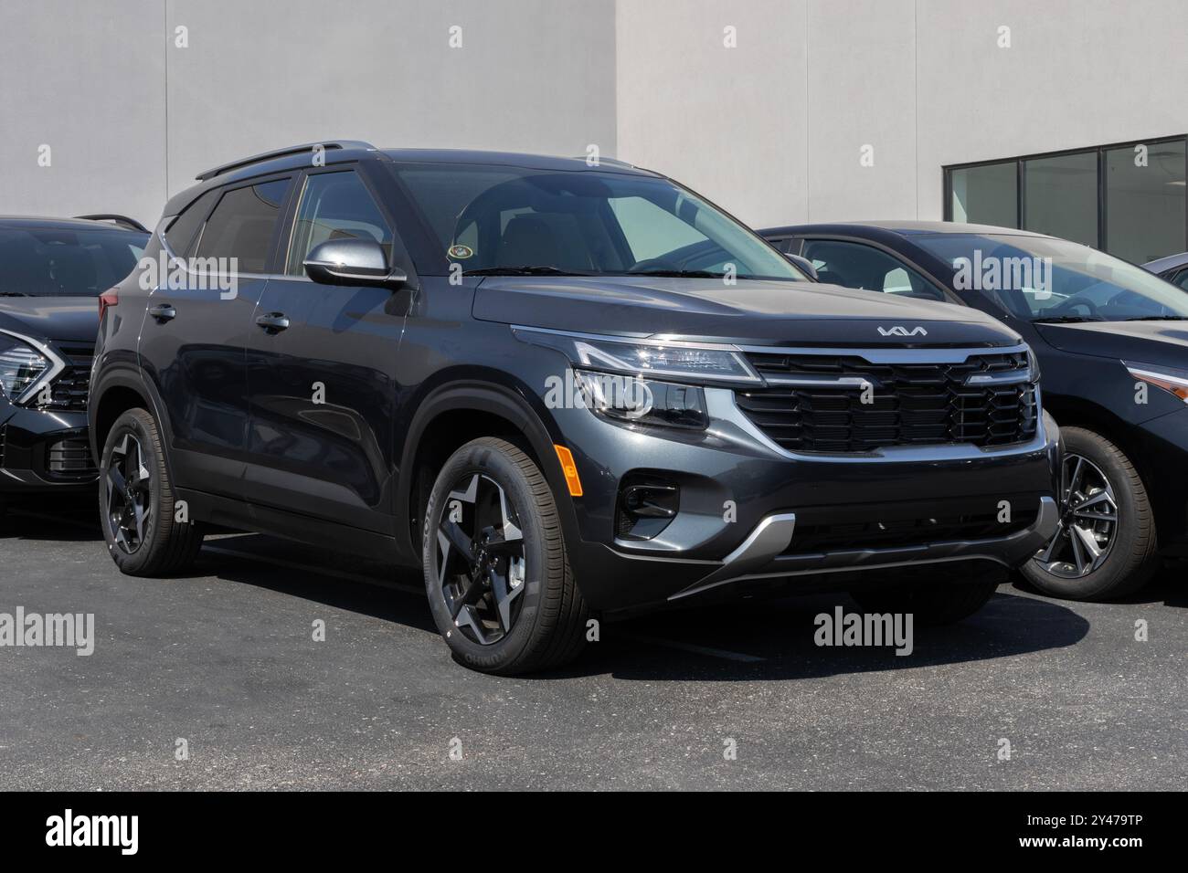 Avon - September 15, 2024: Kia Seltos EX display at a dealership. Kia offers the Seltos with a 2 ...