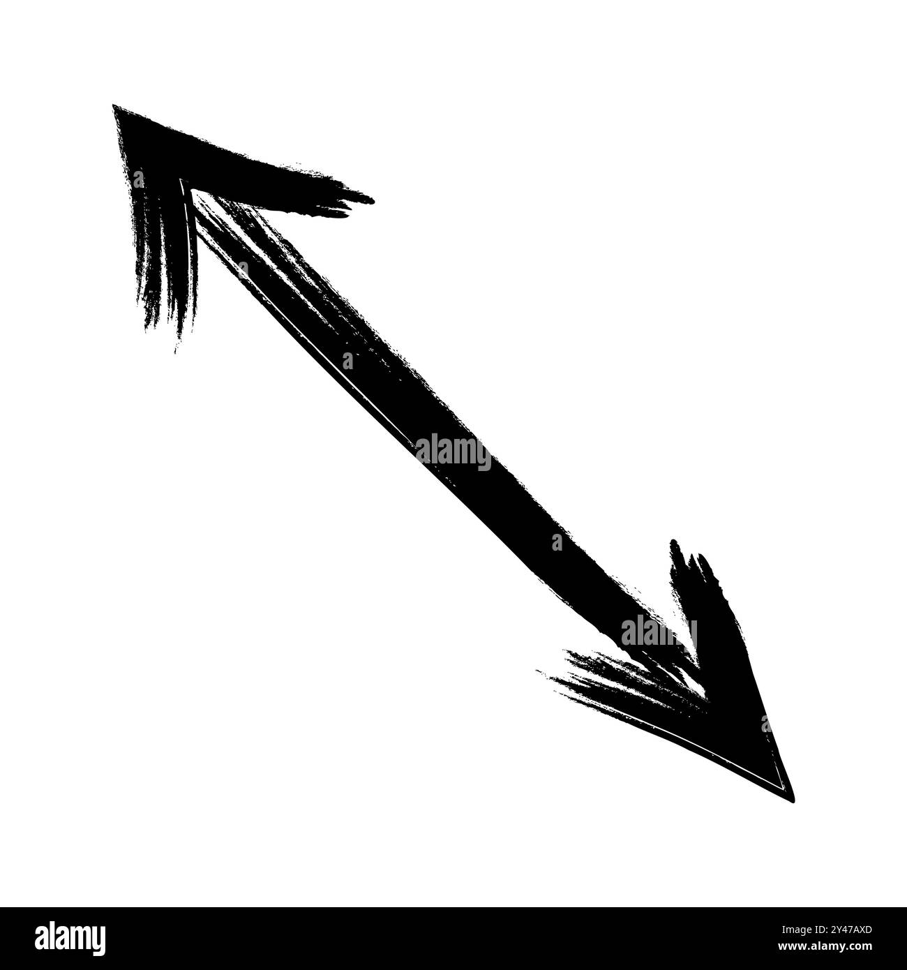 Hand drawn black grunge diagonal straight arrow, bold brush stroke Stock Vector Image & Art - Alamy