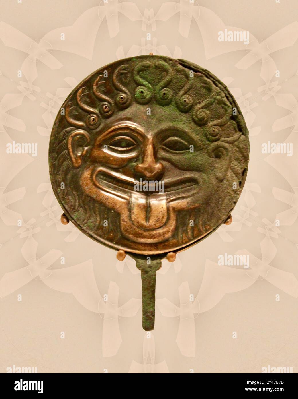 Greek Bronze Hand Mirror with the Head of Medusa, South Italy - 500-480 ...