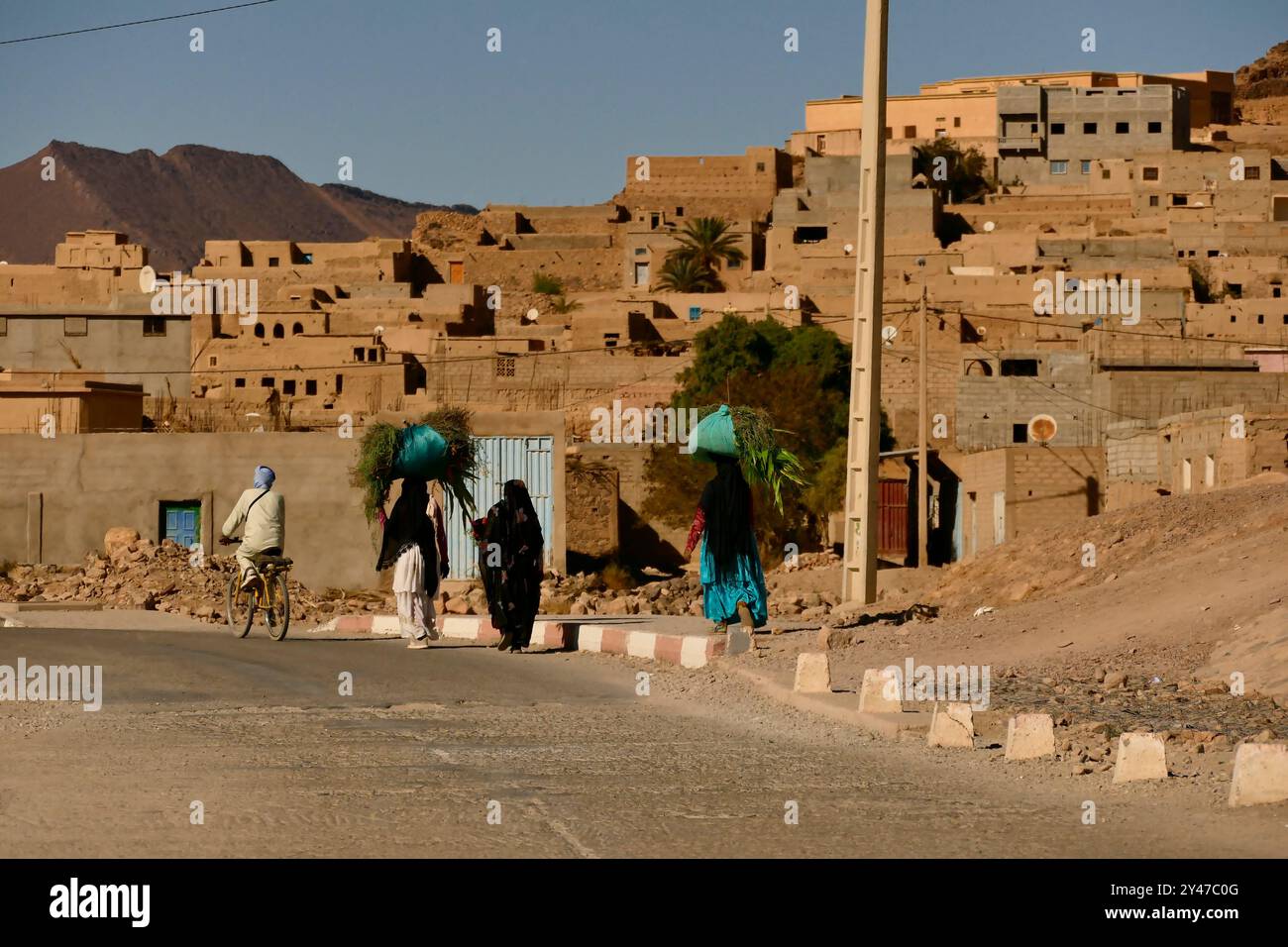 The Tata valley and the Berber Ksars, ancient fortified villages now abandoned, monumental ...
