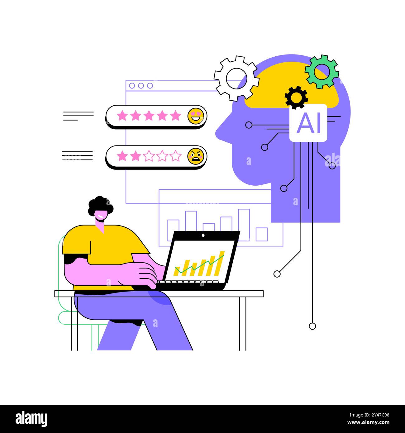 Ai Powered Predictive Customer Sentiment Analysis Abstract Concept