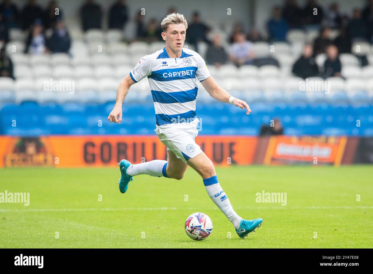 Jimmy Dunne drives forward in Queens Park Rangers Vs Plymouth Argyle ...