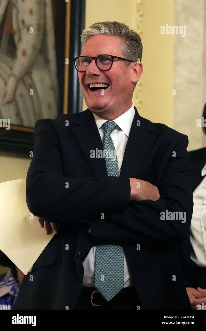 Prime Minister Sir Keir Starmer during a reception in 10 Downing Street ...