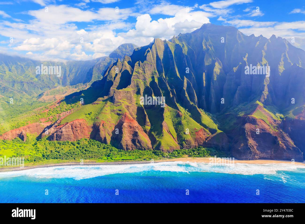 Aerial view of spectacular Na Pali coast, Kauai, Hawaii Stock Photo - Alamy