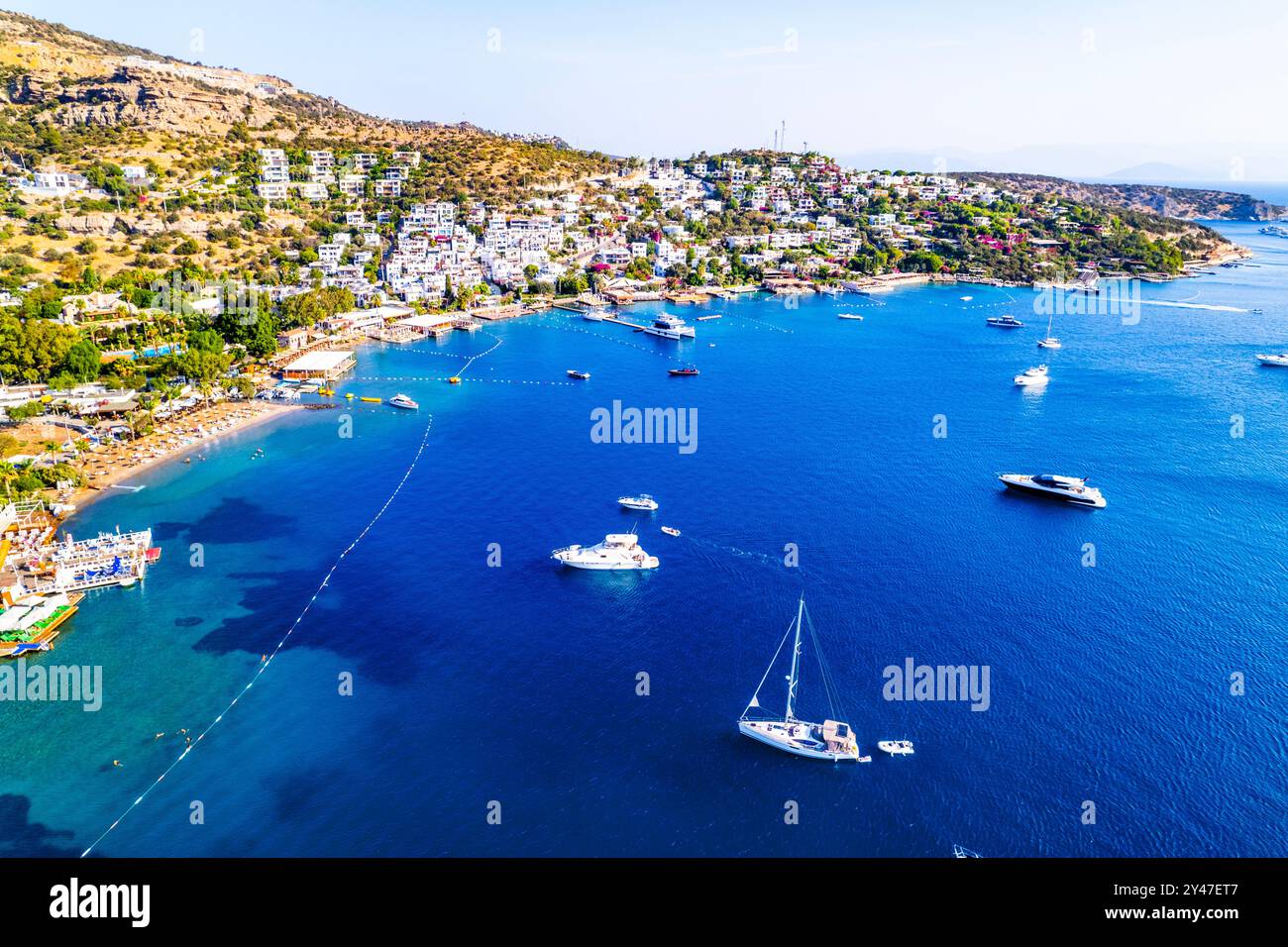 Turkbuku Bay of Bodrum. Mugla, Turkey. Aerial panoramic view of ...