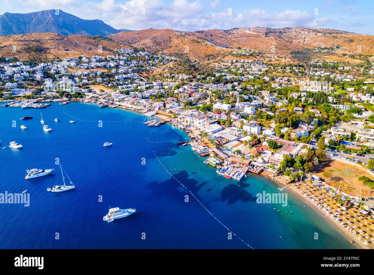 Turkbuku Bay of Bodrum. Mugla, Turkey. Aerial panoramic view of ...