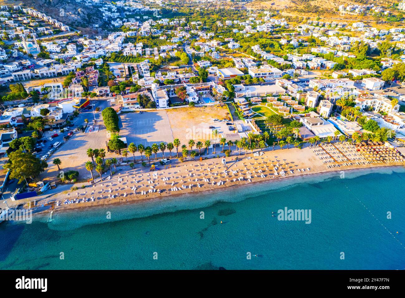 Gundogan Bay of Bodrum. Mugla, Turkey. Aerial panoramic view of ...